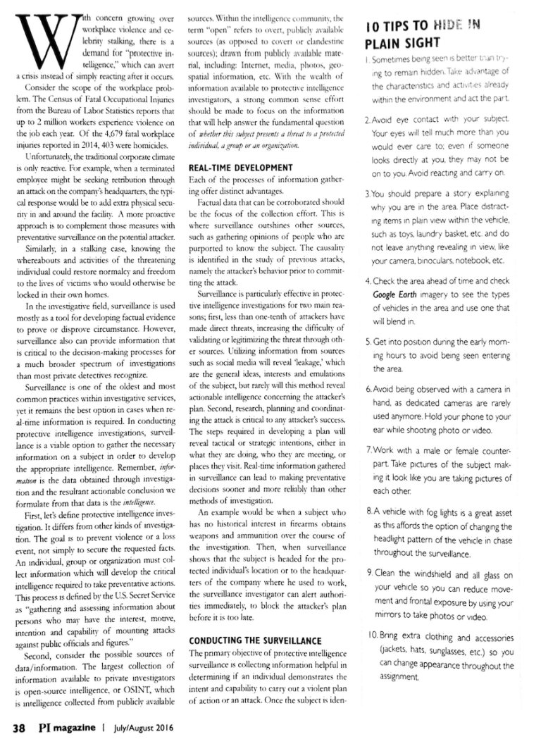 Using Surveillance as a Tool for Protective Intelligence - LaSorsa ...